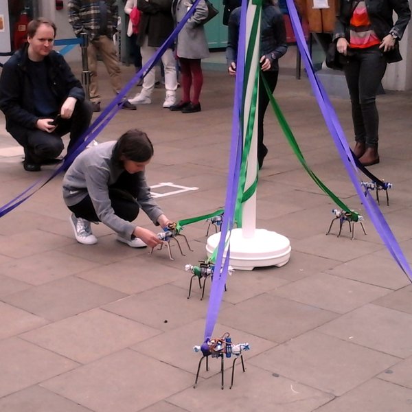Woven robot swarm weaves at Algomech (with a little help from their ...